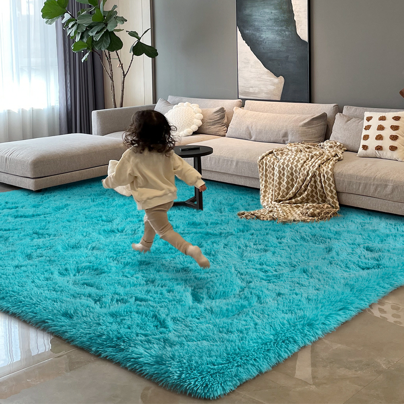 HOMORE Luxury Fluffy Area Rug Modern Shag Rugs for Bedroom Living Room ...