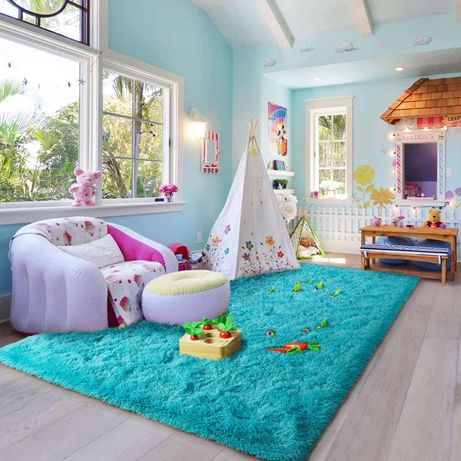HOMORE Luxury Fluffy Area Rug Modern Shag Rugs for Bedroom Living Room ...